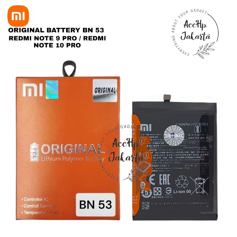 Jual Batre Baterai Redmi Note 9 Pro 4G Redmi Note 10 Pro 4G BN53 BN 53 ...
