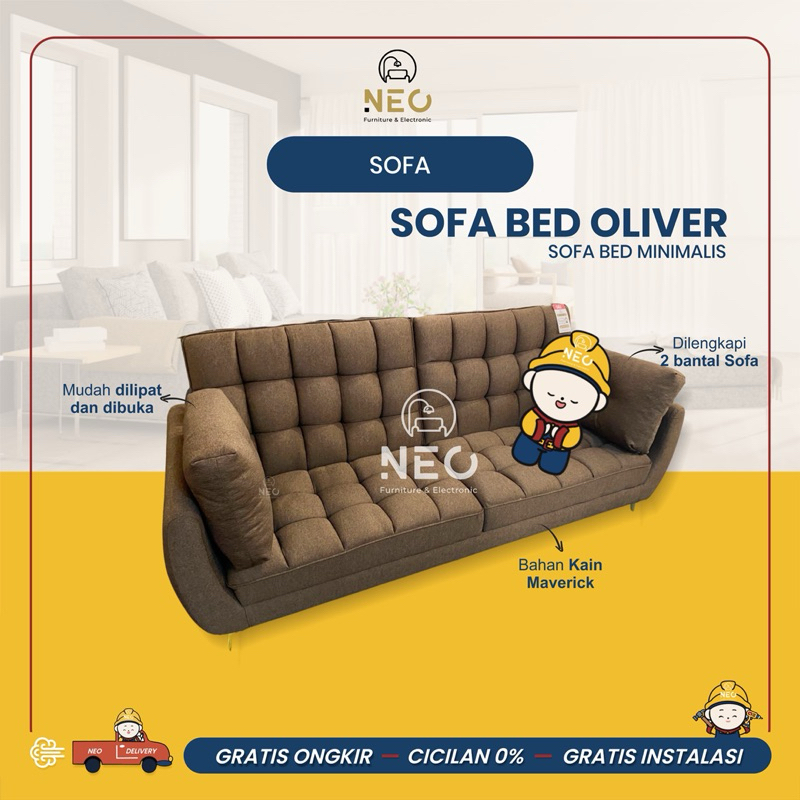 Jual NEO - SOFA BED OLIVER 200M SOFA BED KASUR SOFA KURSI TIDUR SOFA RUANG TV SOFA MINIMALIST ...
