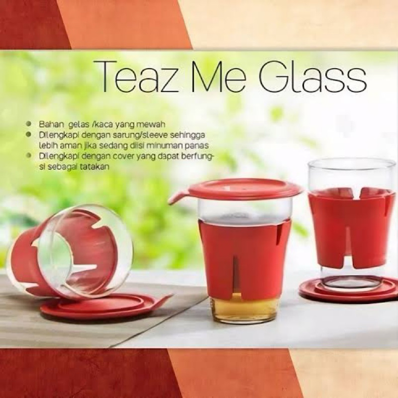 Jual 1 Set (isi 2 pcs) teaz me glass tupperware - gelas / tumbler bahan ...
