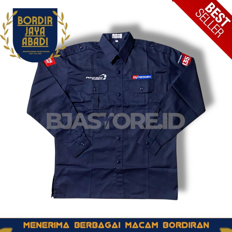 Jual Kemeja My Pertamina Biru Navy | Shopee Indonesia