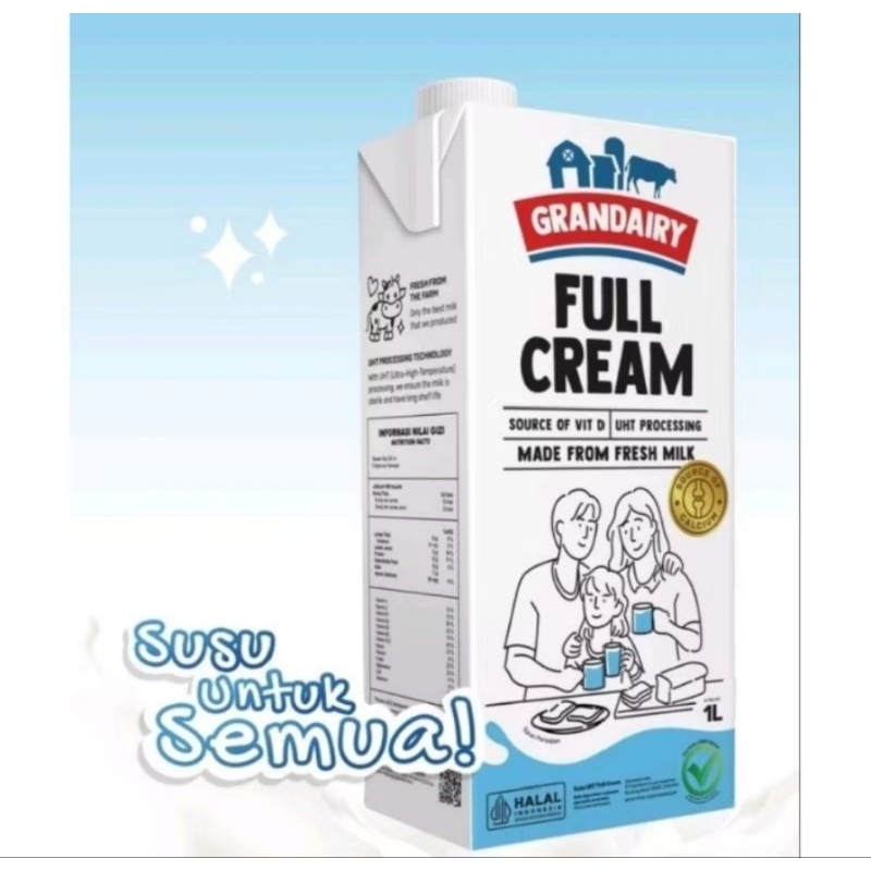 Jual Susu grandairy full cream 1 liter coklat 1 liter 1000ml | Shopee ...