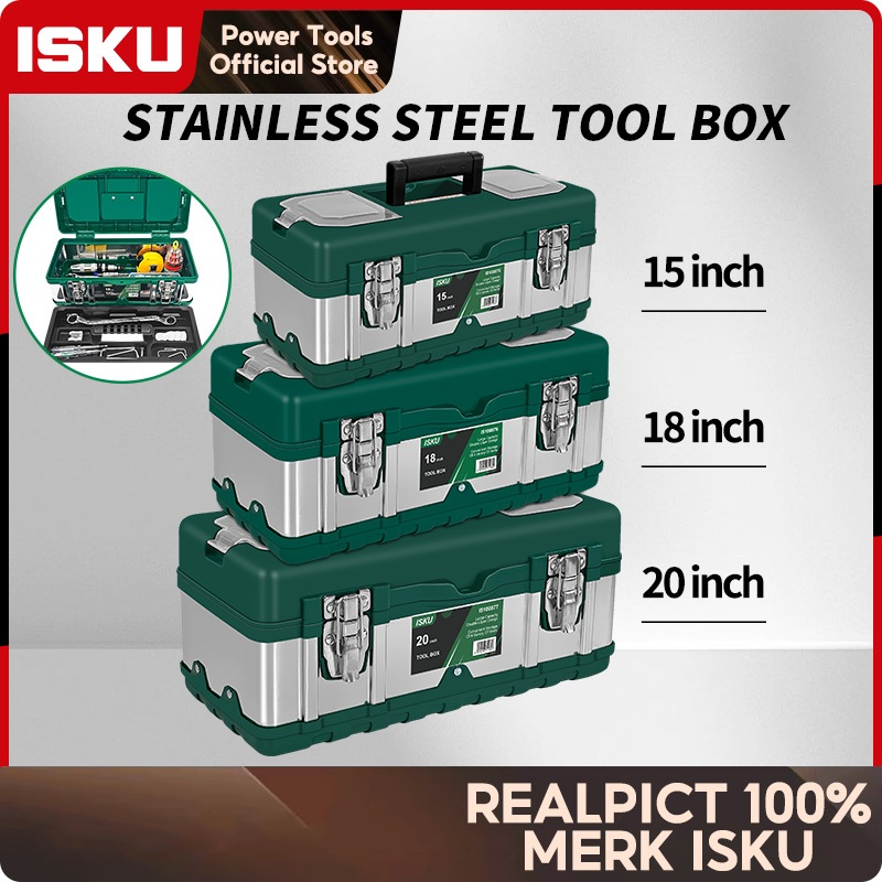 Jual ISKU Tool Box 15-20'' Besi Baja Kotak Perkakas Besar 20inch Material Stainless Steel ...