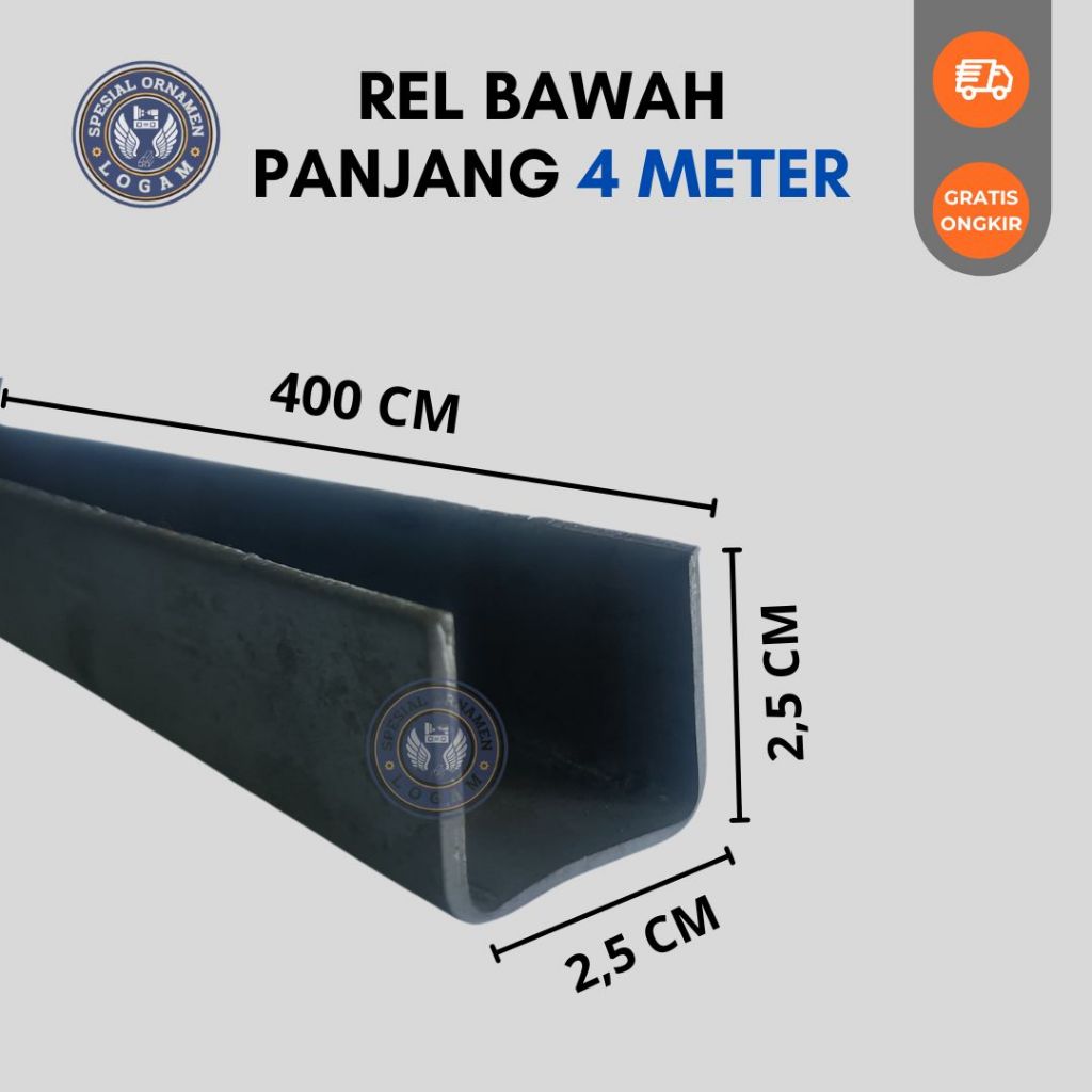 Jual Rel Bawah henderson ukuran panjang 4 meter l Rel pintu pagar bawah ...