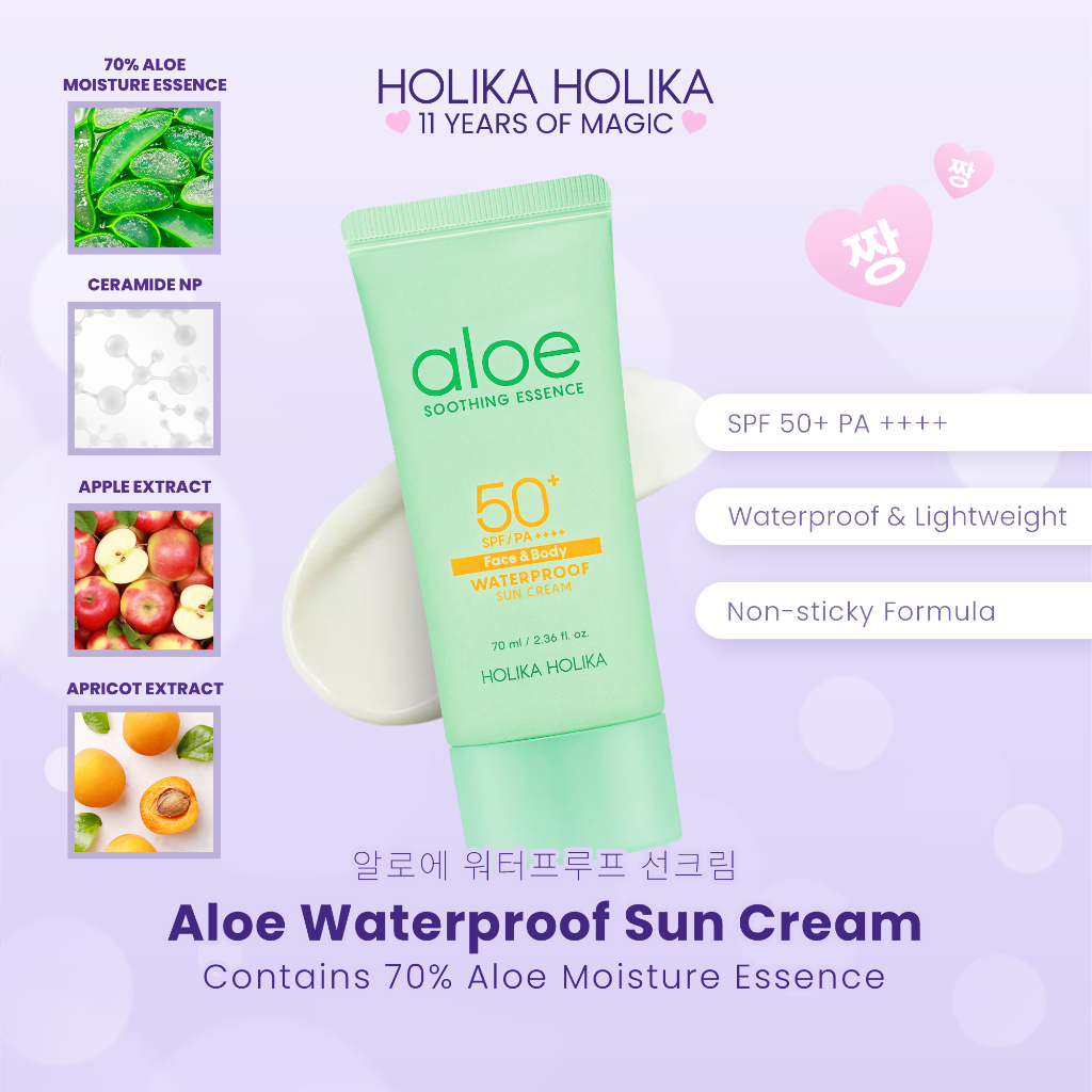 Jual Holika Holika Aloe Waterproof Sun Cream | Suncreen SPF 50+ PA ...