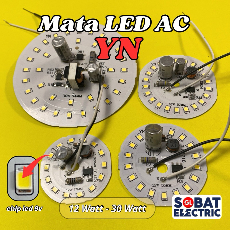 Jual PCB LED AC Kode YN - Mata LED 220 Volt All Watt | Shopee Indonesia