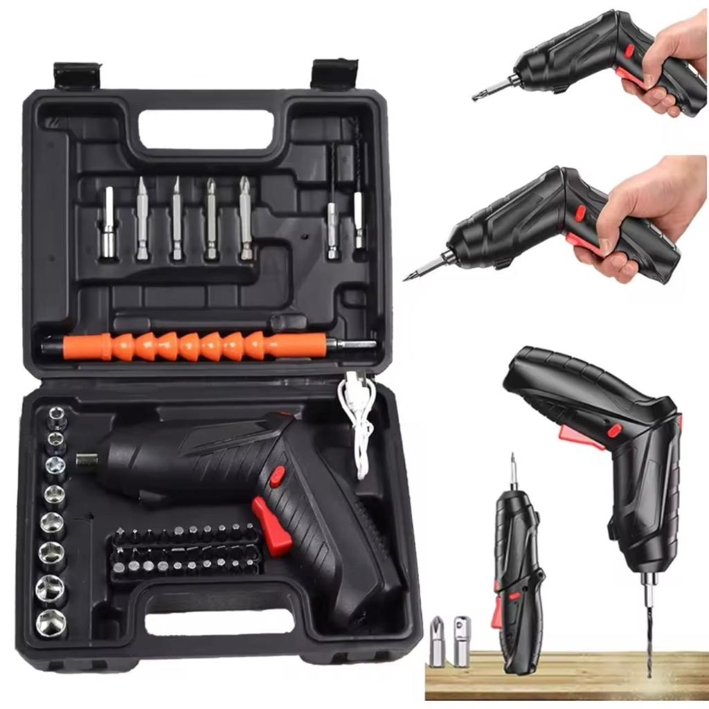 Jual Mesin Bor Cordless Mini 47pcs Set 4.2V + Screwdriver Baterai ...