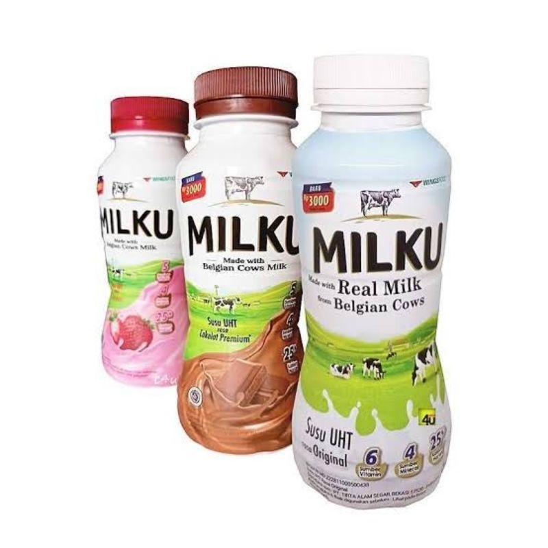 Jual Milkku Susu UHT Belgian Cows Real Milk | Shopee Indonesia