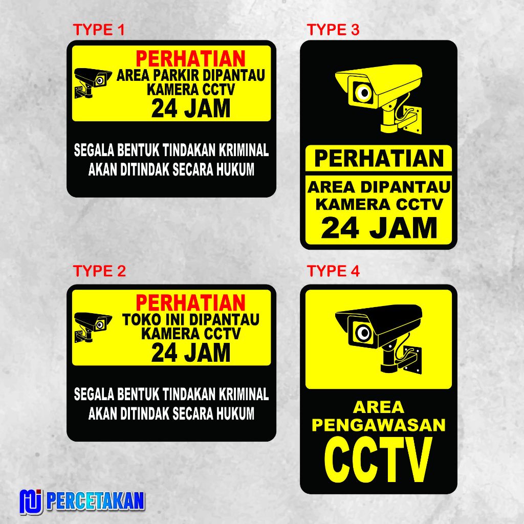 Jual Sign Board Area Dipantau Kamera CCTV 24 Jam I CCTV Akrilik Custom ...