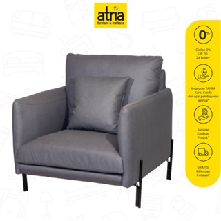 Jual Atria Sofa Kanna 1 Seater Artificial Leather Dark grey | Shopee ...