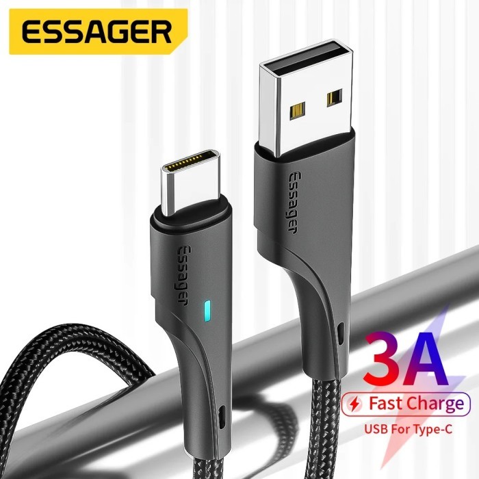 Jual Essager Rousseau Cable Charger Data Usb To Type C Kabel Cas 3A For ...