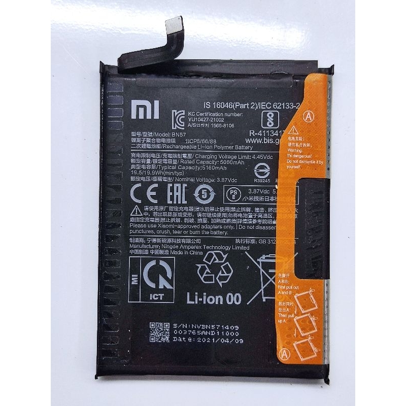 Jual Baterai BN57 P o c o X3 Pro/P o c o X3 NFC BN57 Normal tested ...