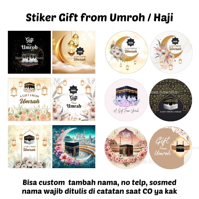 Jual Sticker label stiker Gift From Umrah oleh-oleh Umroh a gift from ...