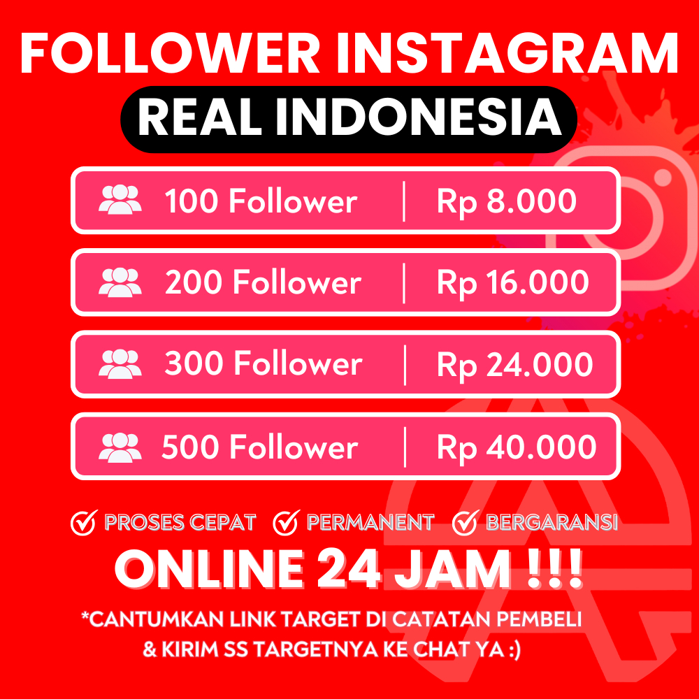 Jual FOLLOWER INSTAGR4M INDONESIA REAL AKTIF PERMANEN !!! - Online 24 ...