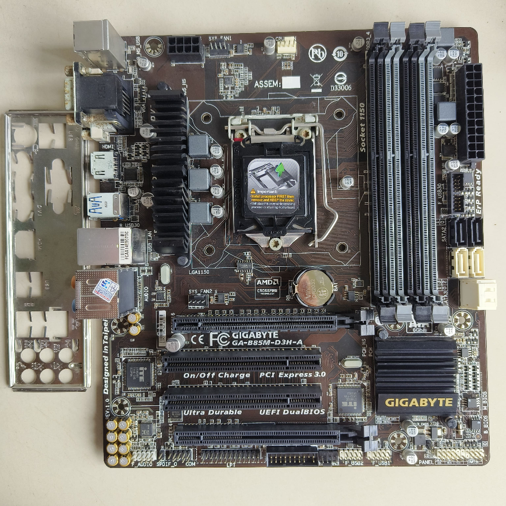 Jual MOTHERBOARD GAMING GIGABYTE GA-B85M-D3H-A LGA 1150 DDR3 GEN4 | Shopee Indonesia