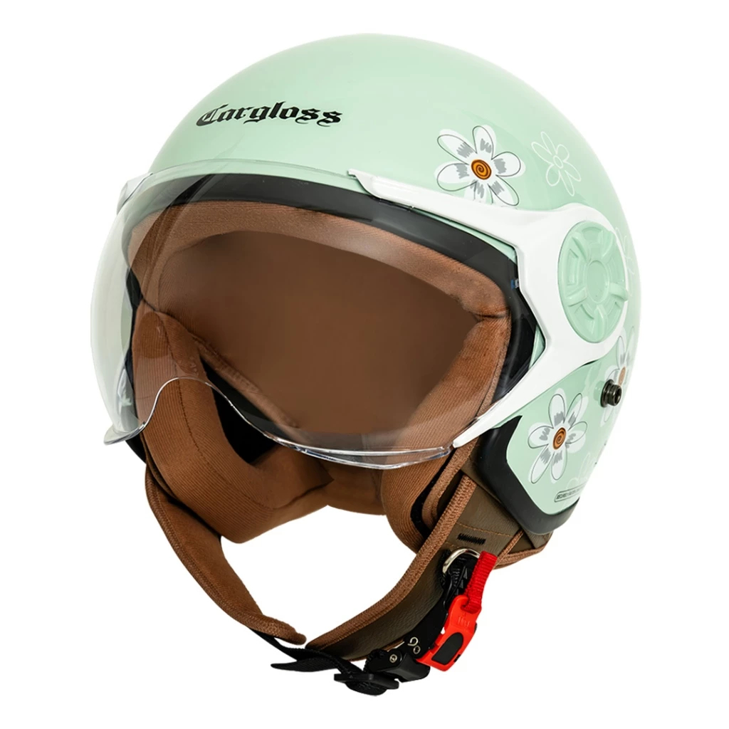 Jual Cargloss YRH Hijab Graphic Retro Helm Half Face - Flower S Green ...