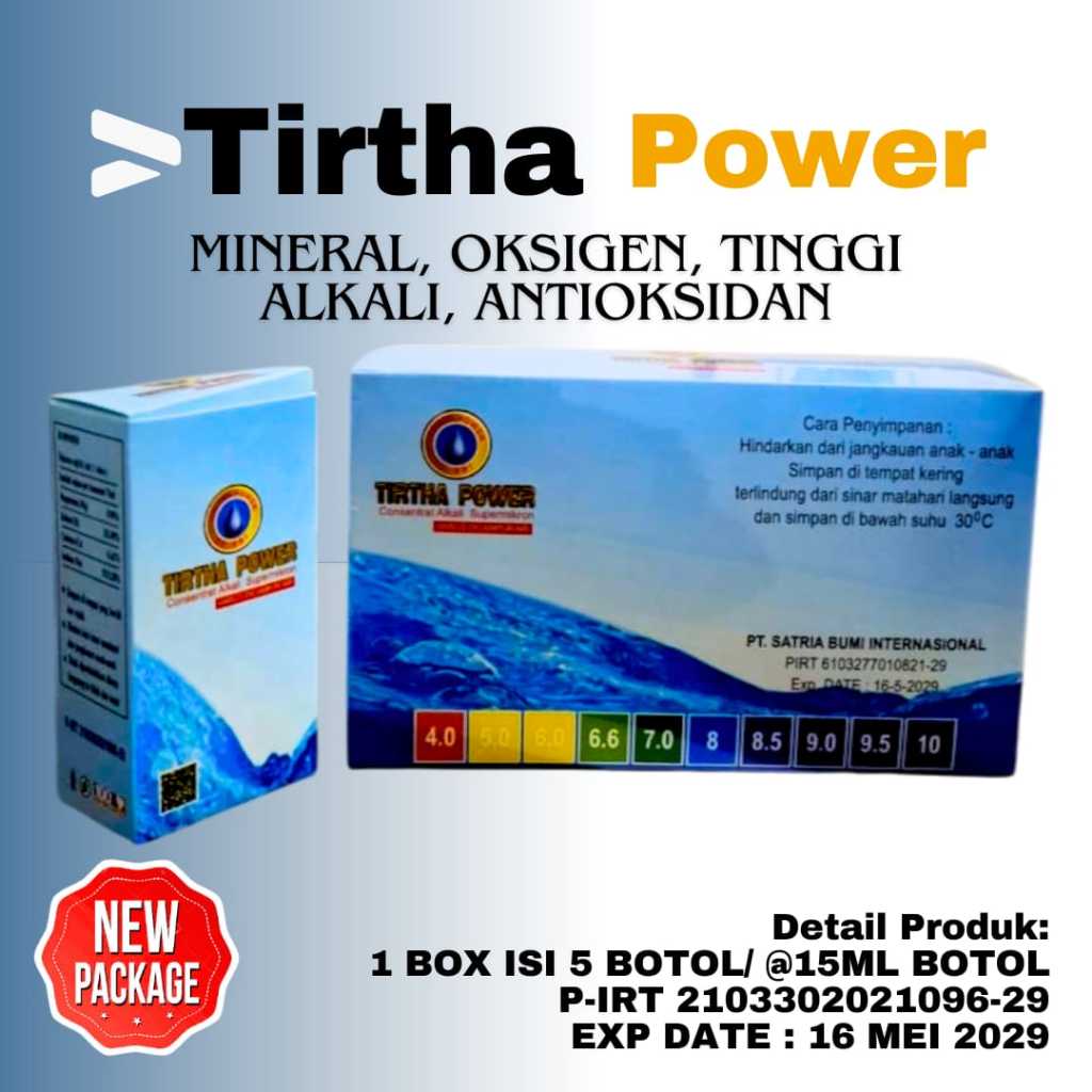 Jual TIRTHA POWER DROP MINERAL ALKALINE PH BOOSTER 1 BOX ISI 5 BOTOL CONSENTRAT ALKALI ...