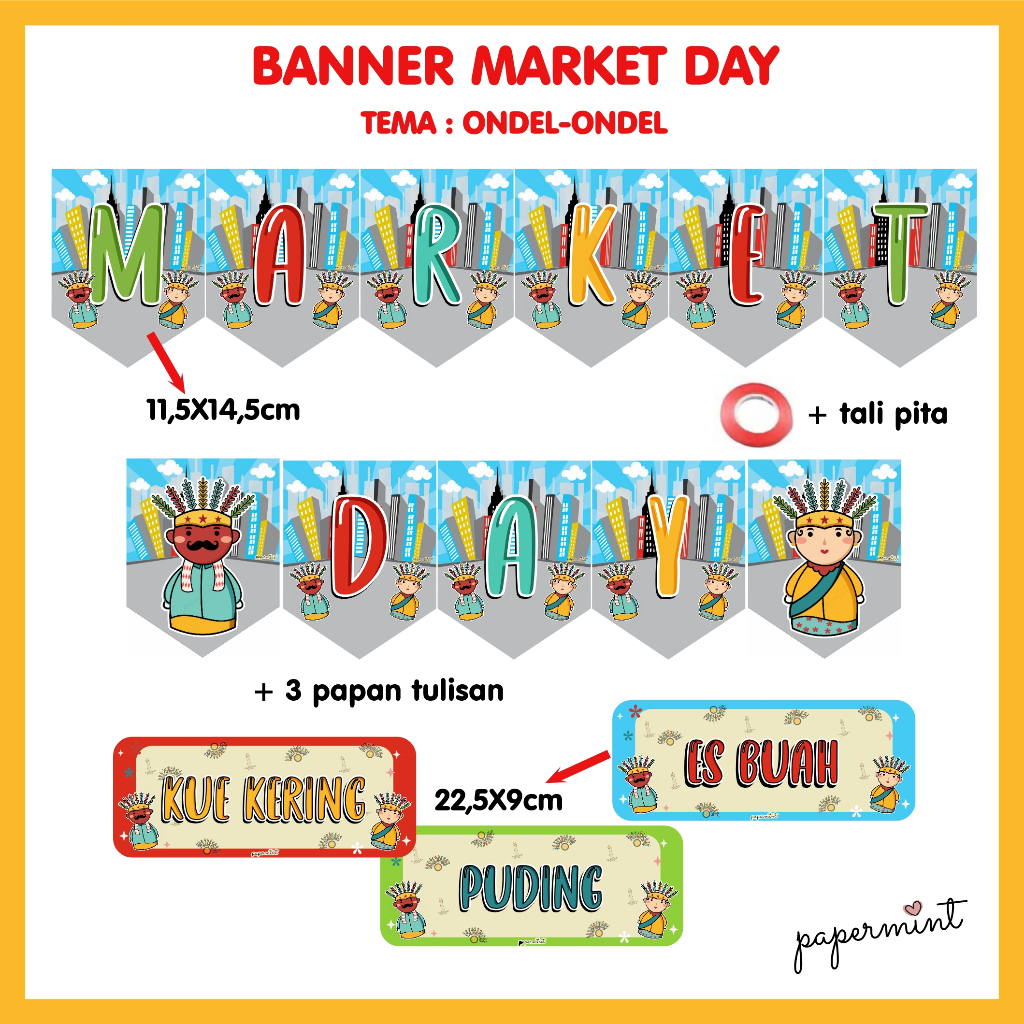 Jual BANNER MARKET DAY TEMA ONDEL-0NDEL | Shopee Indonesia