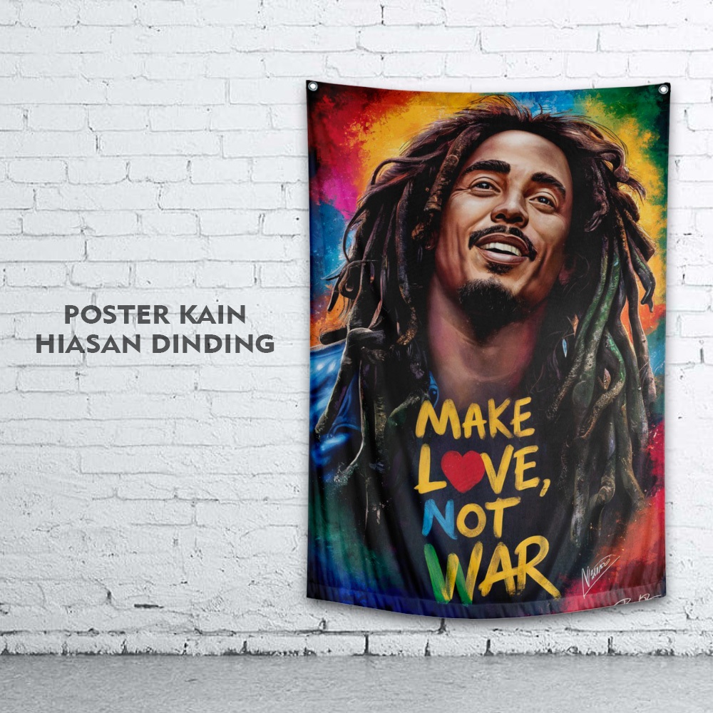 Jual Poster Kain Bob Marley Reggae, Rasta Jamaica Jamaican - Wall Decor ...