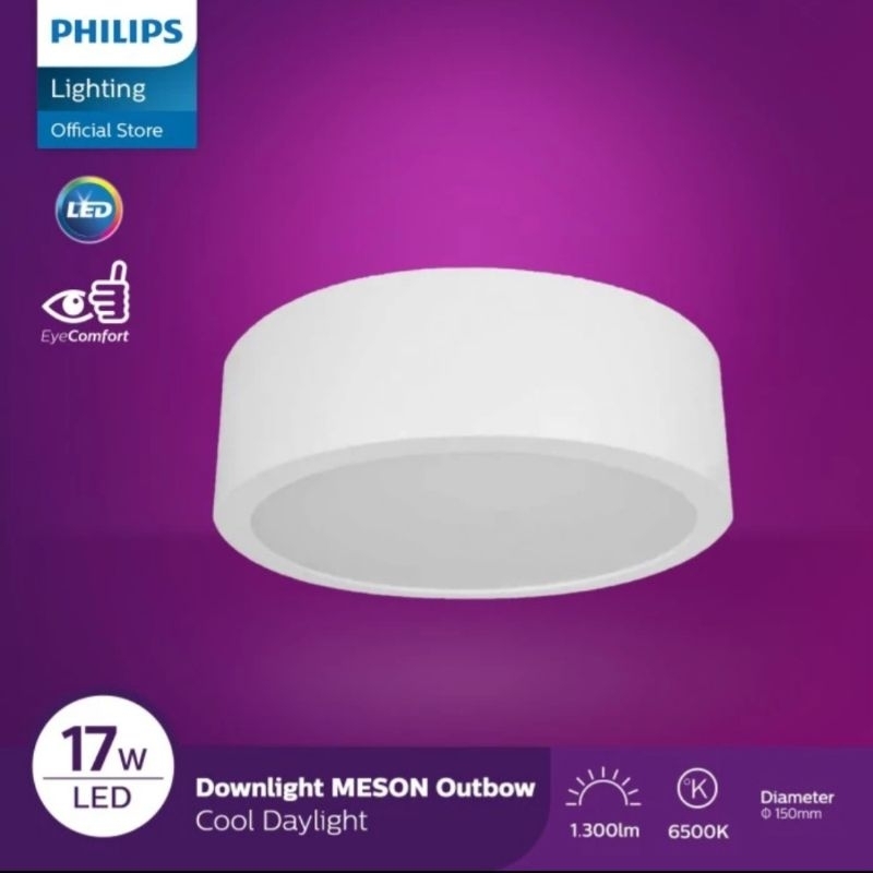 Jual Philips Downlight Outbow Meson Bulat 17 watt 59472 D150 17w putih ...