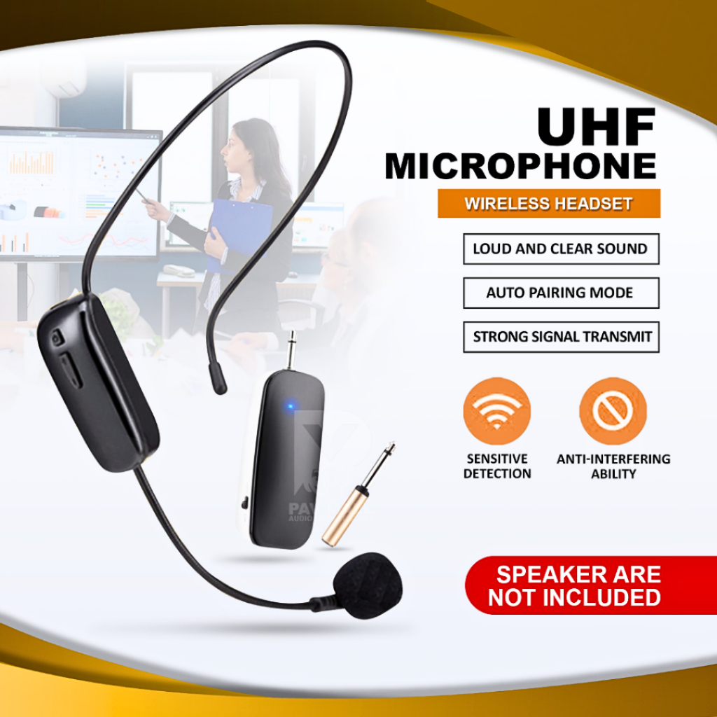Jual MALL TaffSTUDIO Microphone Wireless clip on bando headset imam mesjid sholat tanpa kabel 2 ...