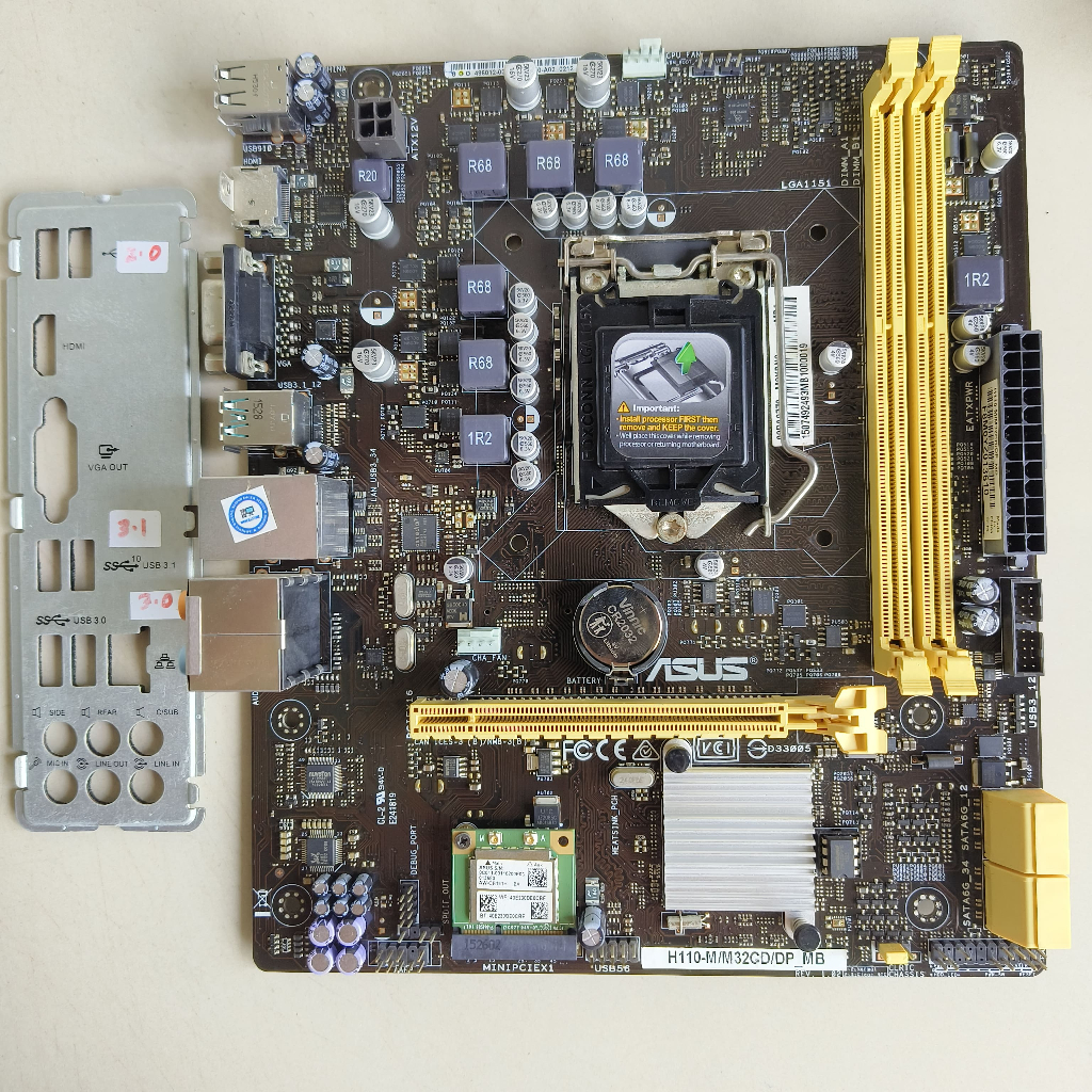 Jual MOTHERBOARD ASUS H110-M LGA 1151 DDR3 GEN6 MICRO ATX | Shopee ...