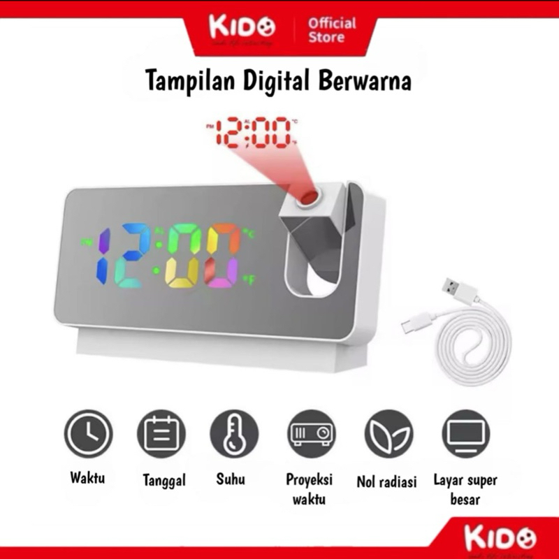 Jual Jam Digital Proyektor LED Smart Alarm Temperature Clock | Shopee ...