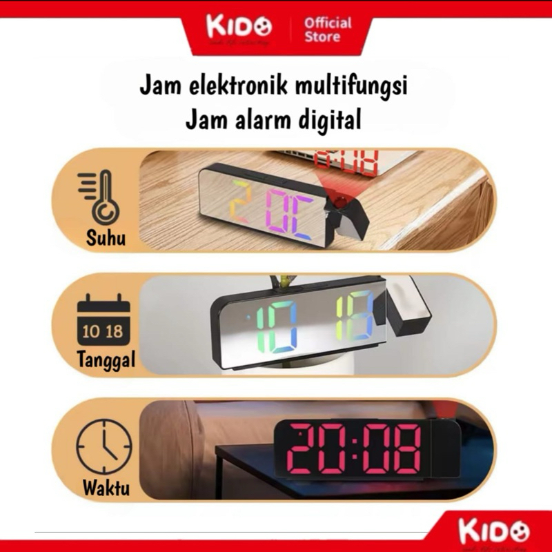Jual Jam Meja Digital Minimalis LED Alarm Clock dengan Sensor Sentuh ...