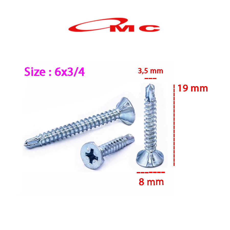 Jual Sekrup GRC SDS #6x3/4 Sekrup SDS FH (+) Greet Putih Skrup ...