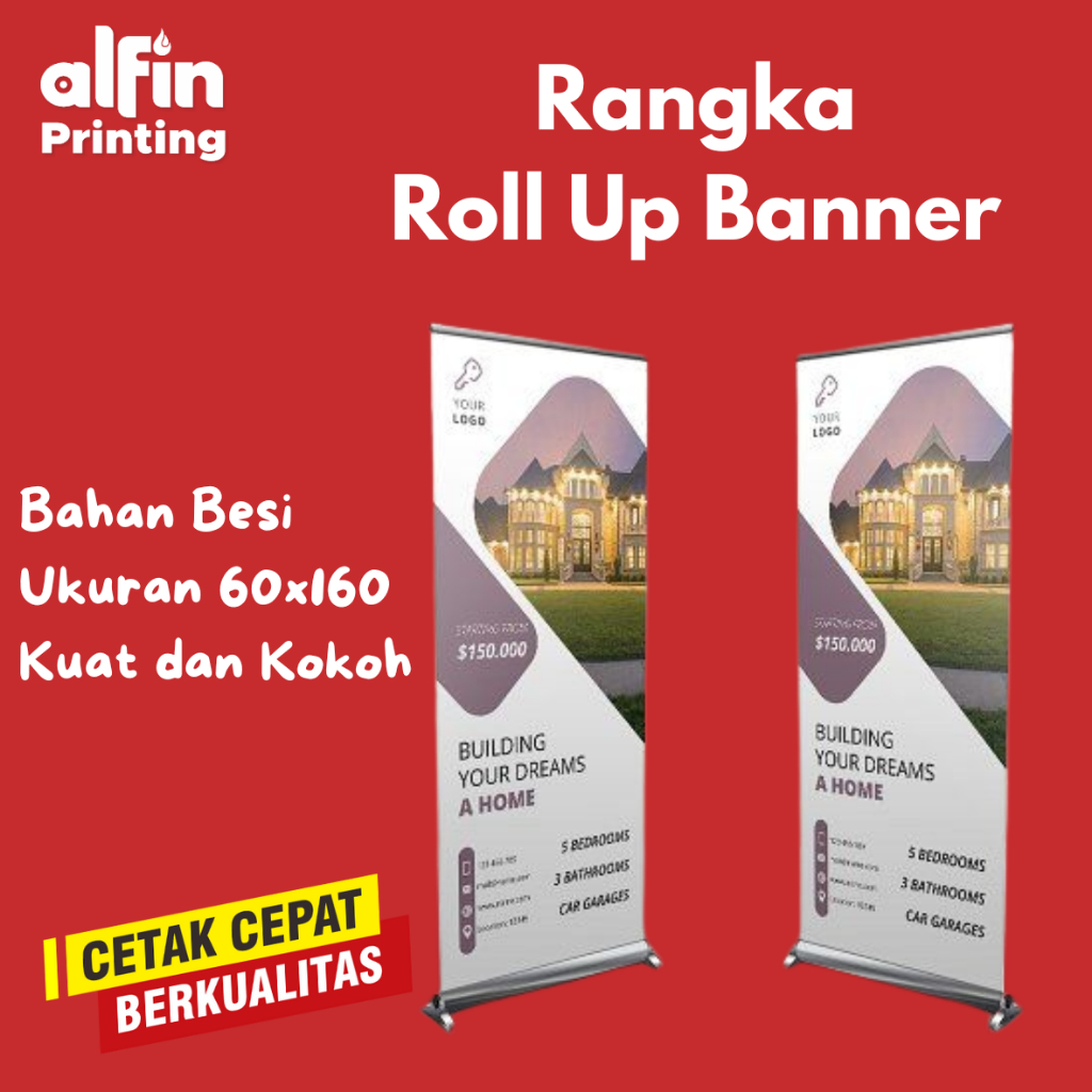 Jual Standing Roll Up Banner 60x160 Cm Aluminium Stand Penyangga Spanduk Berdiri Tiang (HANYA ...