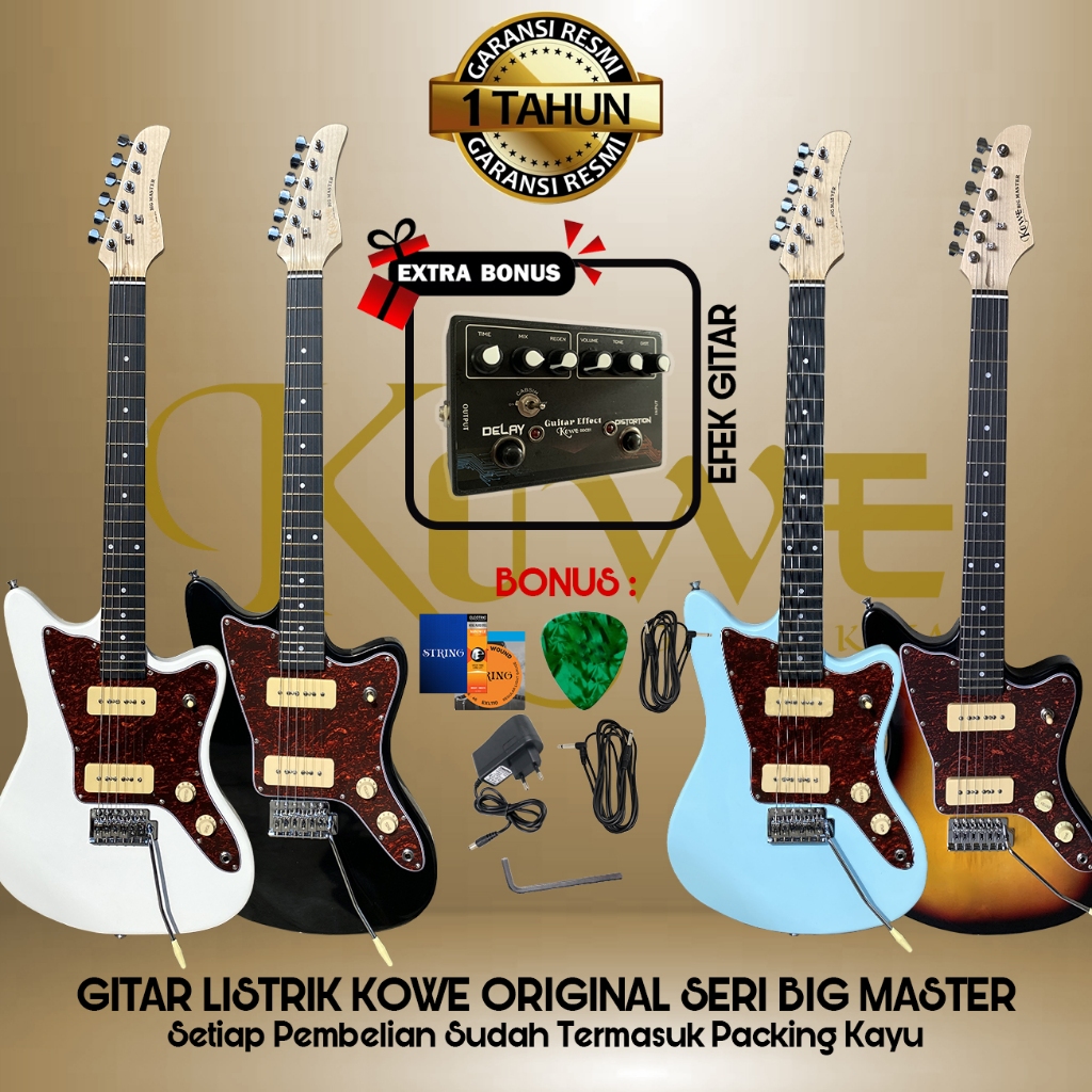 Jual Gitar Elektrik Original Merk KOWE Seri Big Master Bonus Efek DDC01 ...