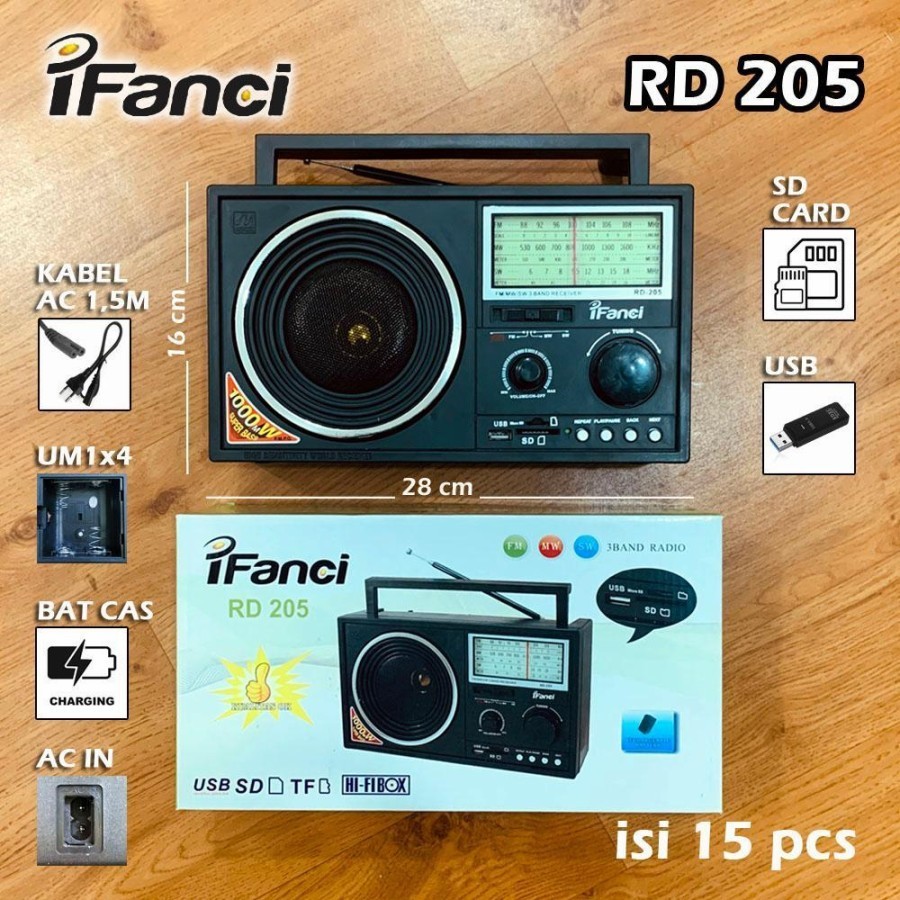 Jual RADIO PORTABLE ZAMAN JADUL FM AM/ AC DC BATERAI LISTRIK IFANCI RD- 205 (BEST SELLER ...