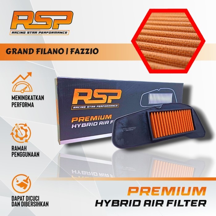 Jual RSP PREMIUM HYBRID AIR FILTER YAMAHA GRAND FILANO / FAZZIO ...