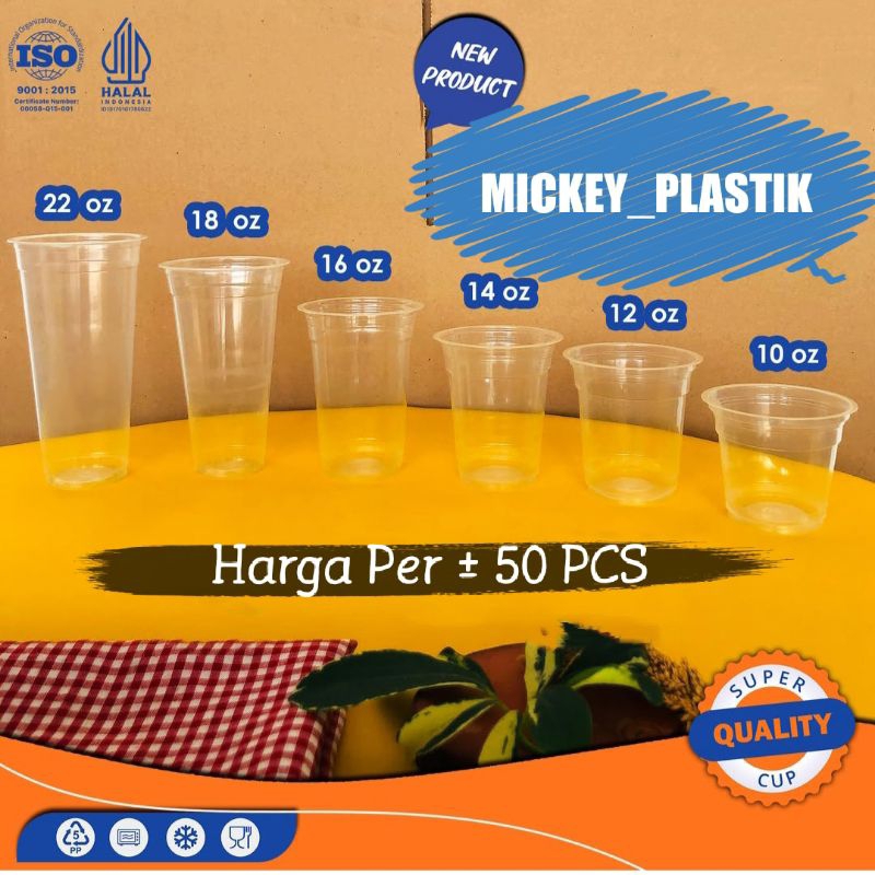 Jual GELAS PLASTIK CUP BENING / GELAS ES TEH MANIS / SOLO / KOPI SUSU UKURAN AQUA 220ML / 10 OZ ...