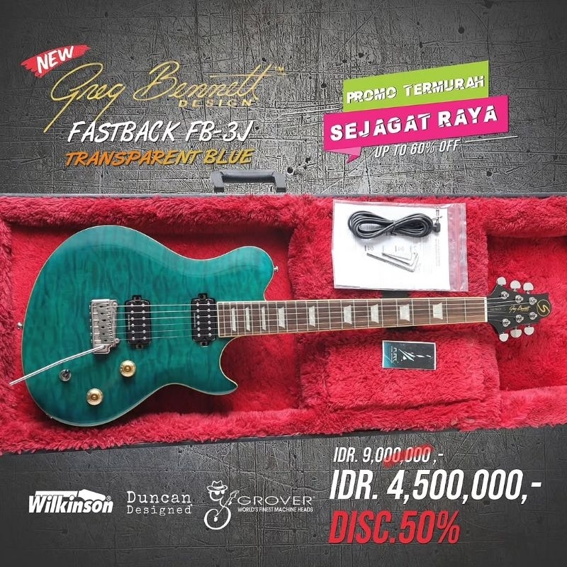 Jual PROMO NEW ITEM!!---GREG BENNETT FASTBACK™ FB-3JTRANSPARENT BLUE ...