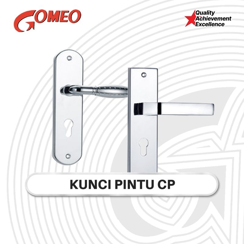 Jual GOMEO Handle Kunci Pintu Rumah Kamar Set Chrome Plate CP Tanggung ...