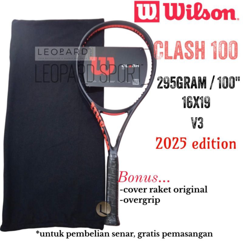 Jual Raket Tenis Wilson CLASH 100 295g V3 Edition 2025 / Tennis Racket | Shopee Indonesia