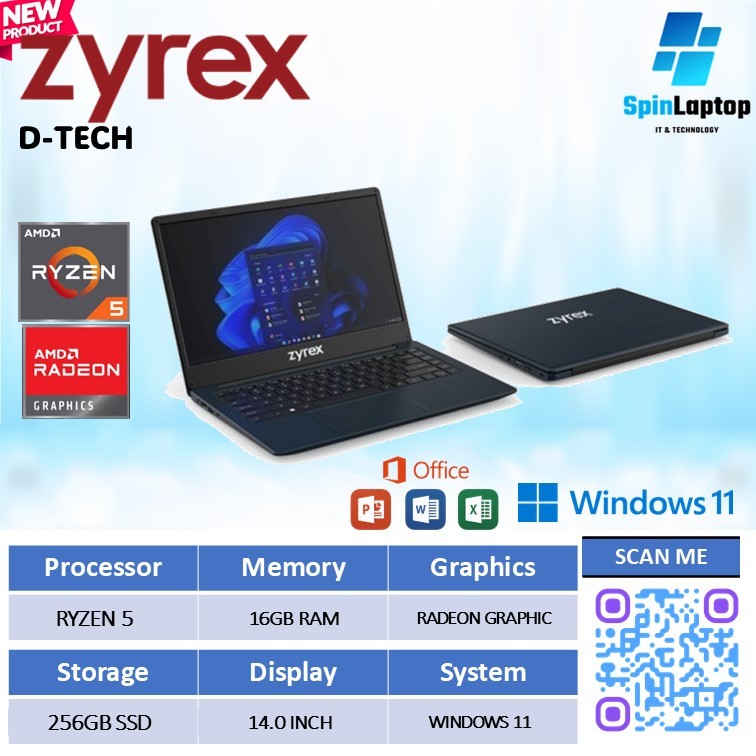 Jual Zyrex D-Tech Laptop Ryzen 5 -3500u Ram 16GB /256GB ssd Layar 14.0 ...