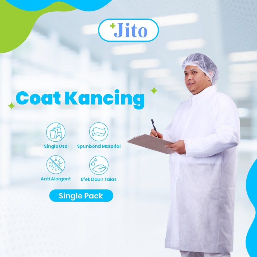 Jual JITO Coat Kancing Jas Lab Disposable Spunbond | Shopee Indonesia