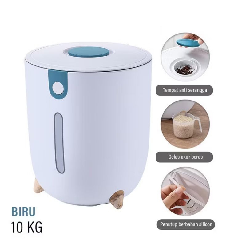 Jual Rice Keeper 10kg Dispenser Beras Tempat Wadah Penyimpanan Beras ...