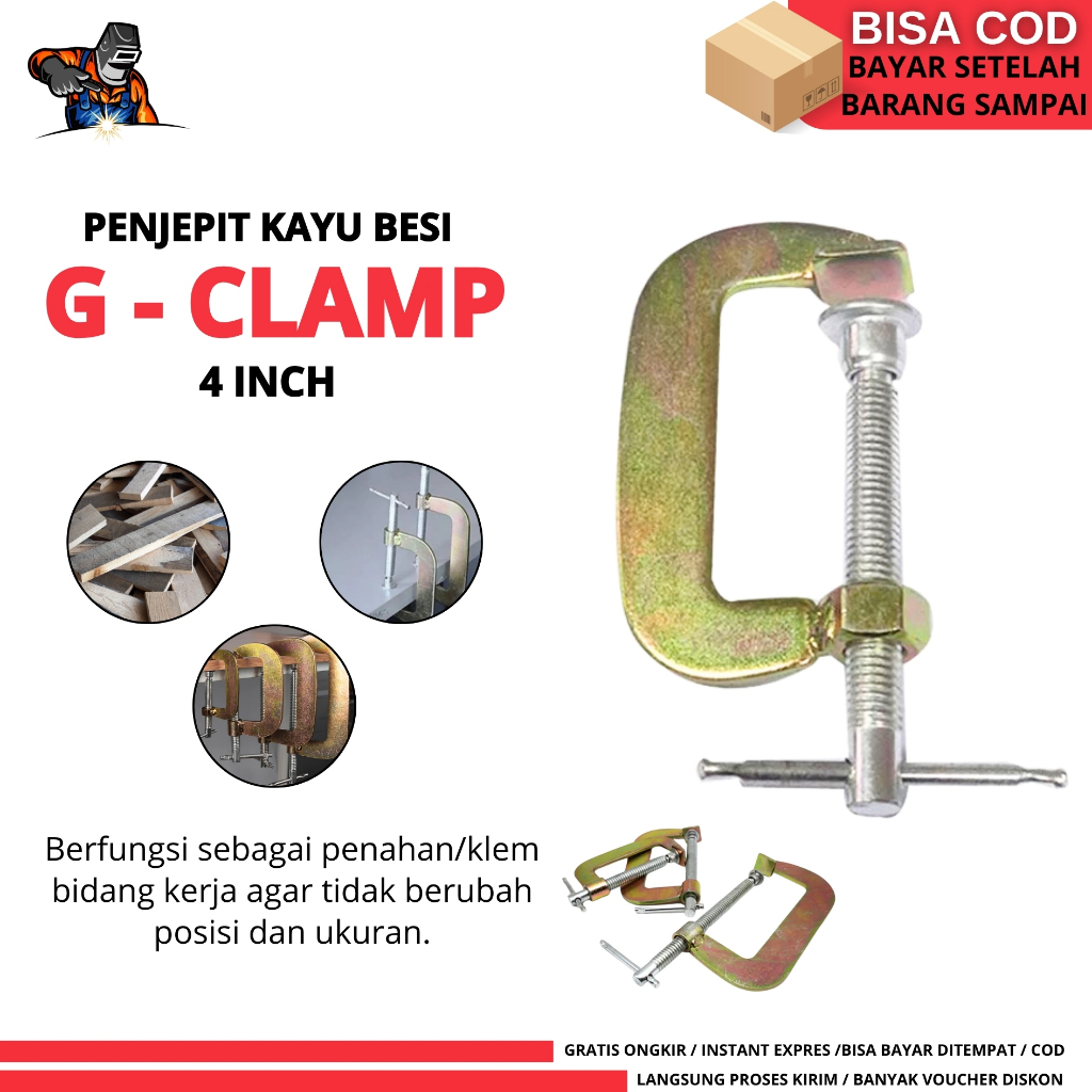 Jual Clamp C/G 4" Inch Catok Klem Penjepit Jepit Catok Kayu Meja Clam ...