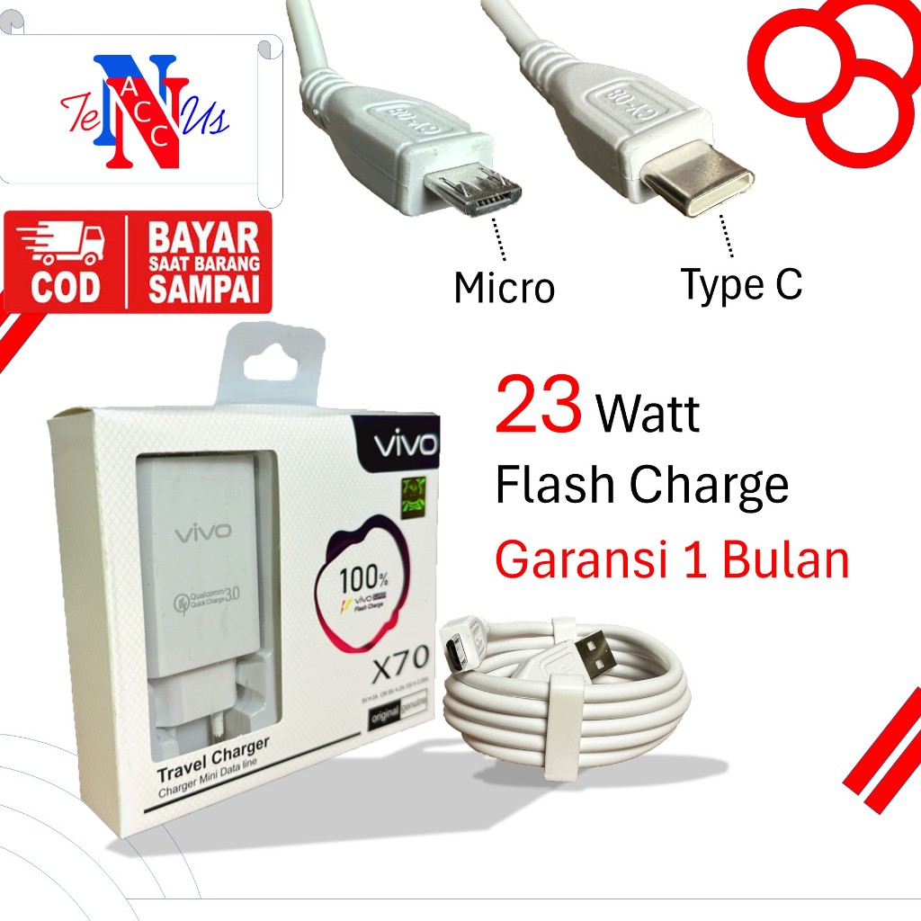 Jual Charger Vivo Y23 Watt Fast Charging All Type HP Vivo Y12 Y15 Y17 Y19 Y20 Y21 V9 V11 V15 V17 ...