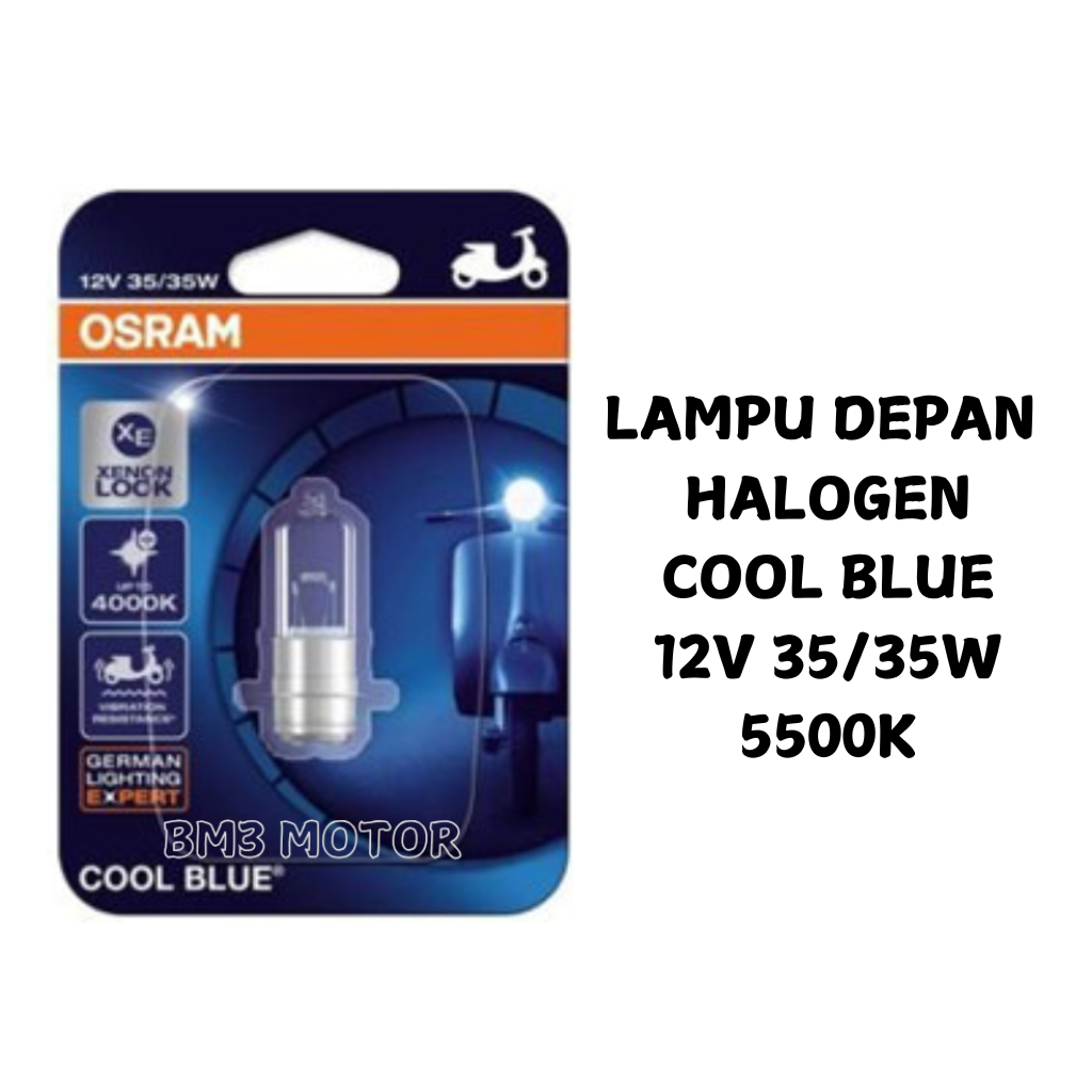 Jual Bohlam Lampu Motor Depan OSRAM Halogen Cool Blue 35 watt Bebek Matic | Shopee Indonesia