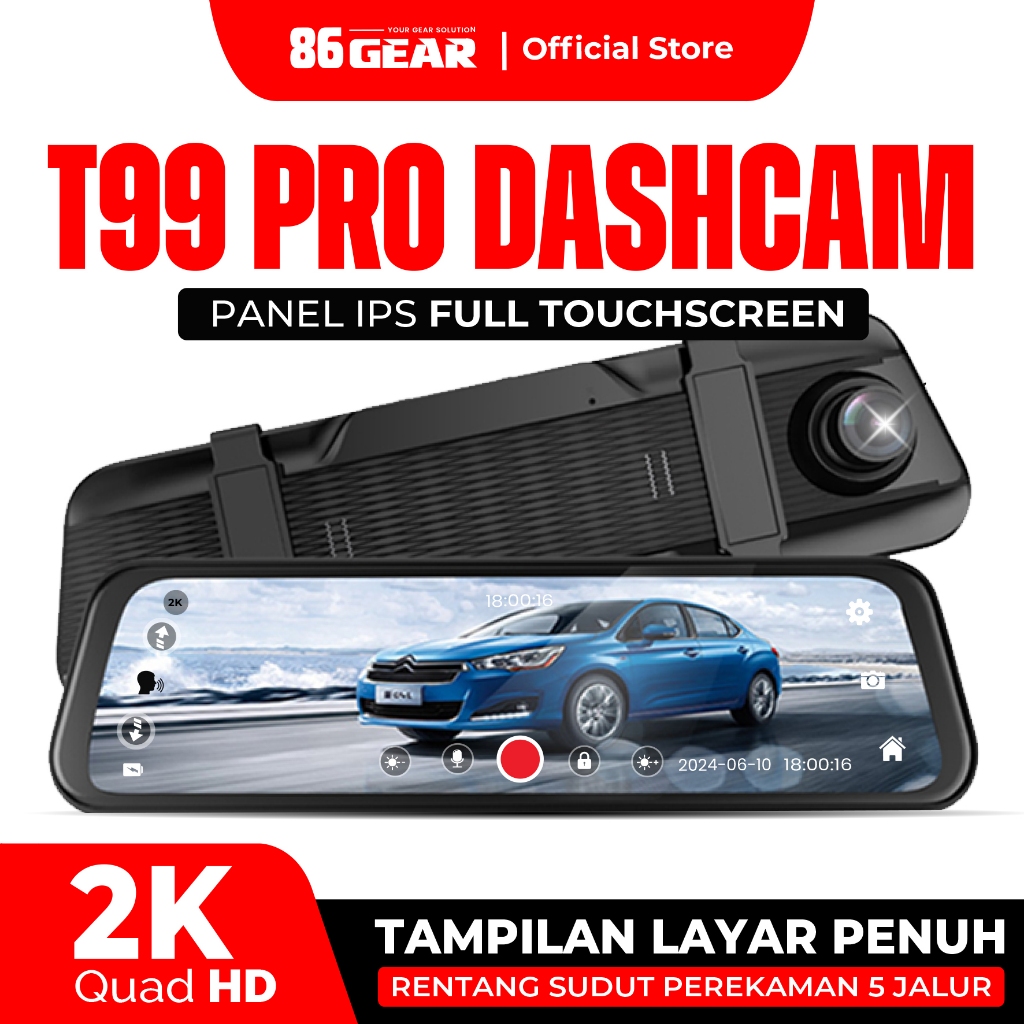 Jual [COD] T99 PRO Dashcam Mobil 2K + 1080p Resolution 9.6 Inch Layar ...