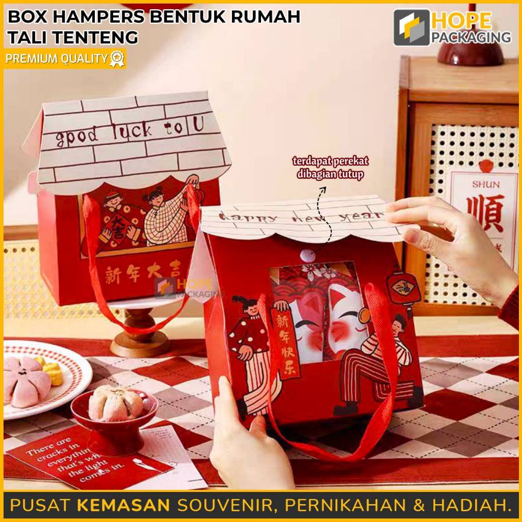 Jual Box Imlek Tenteng Bentuk Rumah / Paper Bag Hampers Sincia / Box ...
