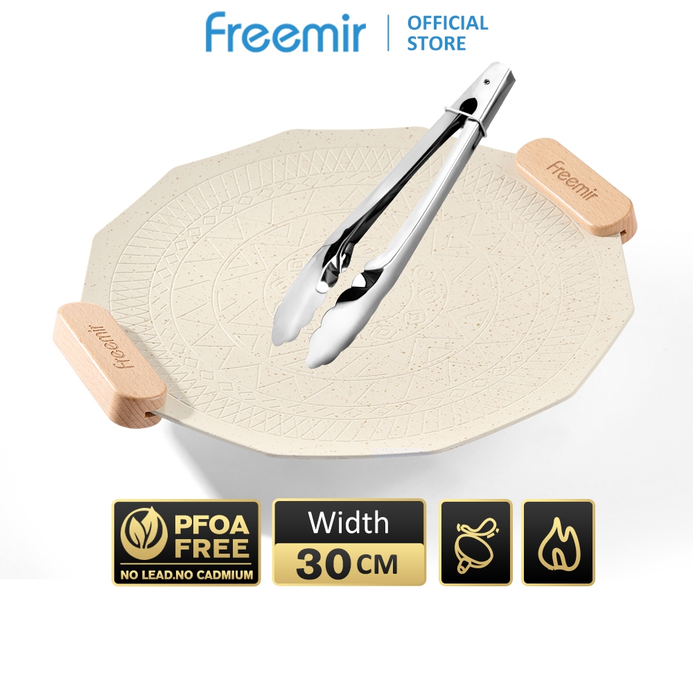 Jual [OFFICIAL] freemir Grill Pan 30 cm Wajan Pemanggang Bulat ...