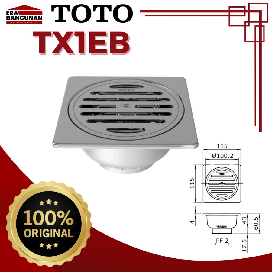 Jual Floor Drain TOTO TX1EB / Saringan Got TOTO TX1EB | Shopee Indonesia