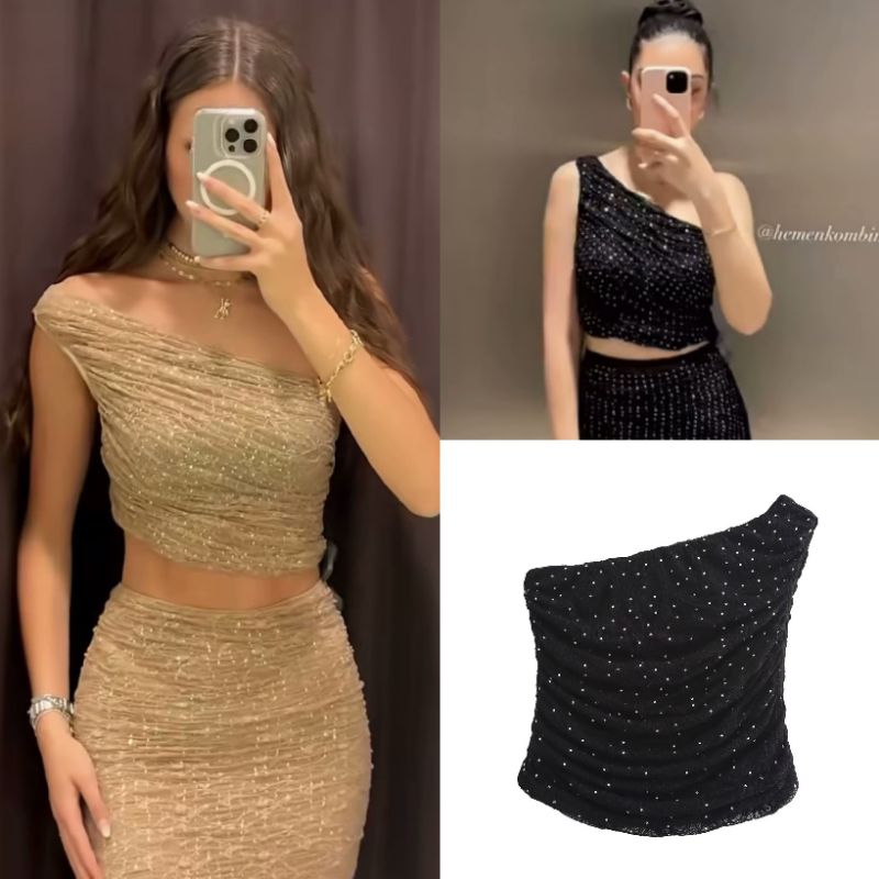 Jual Pearls Crop Top 76504 (AD) | Shopee Indonesia