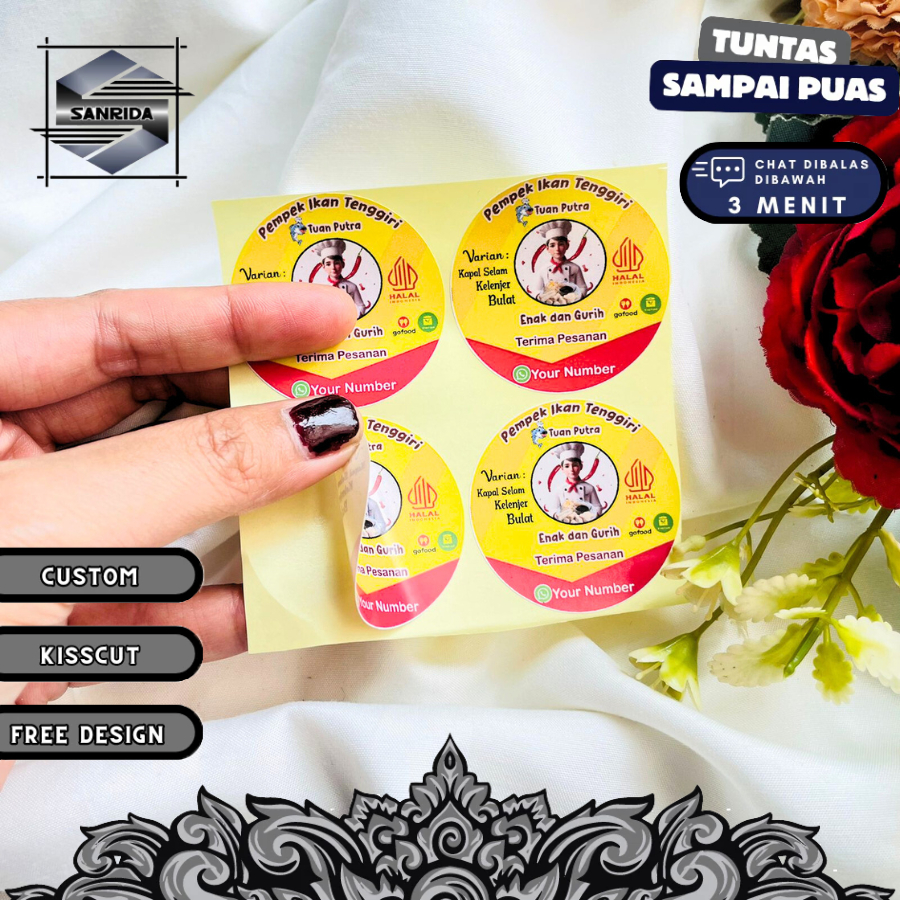 Jual Stiker Murah Print Sticker Label UMKM Kemasan Makanan Pempek ...