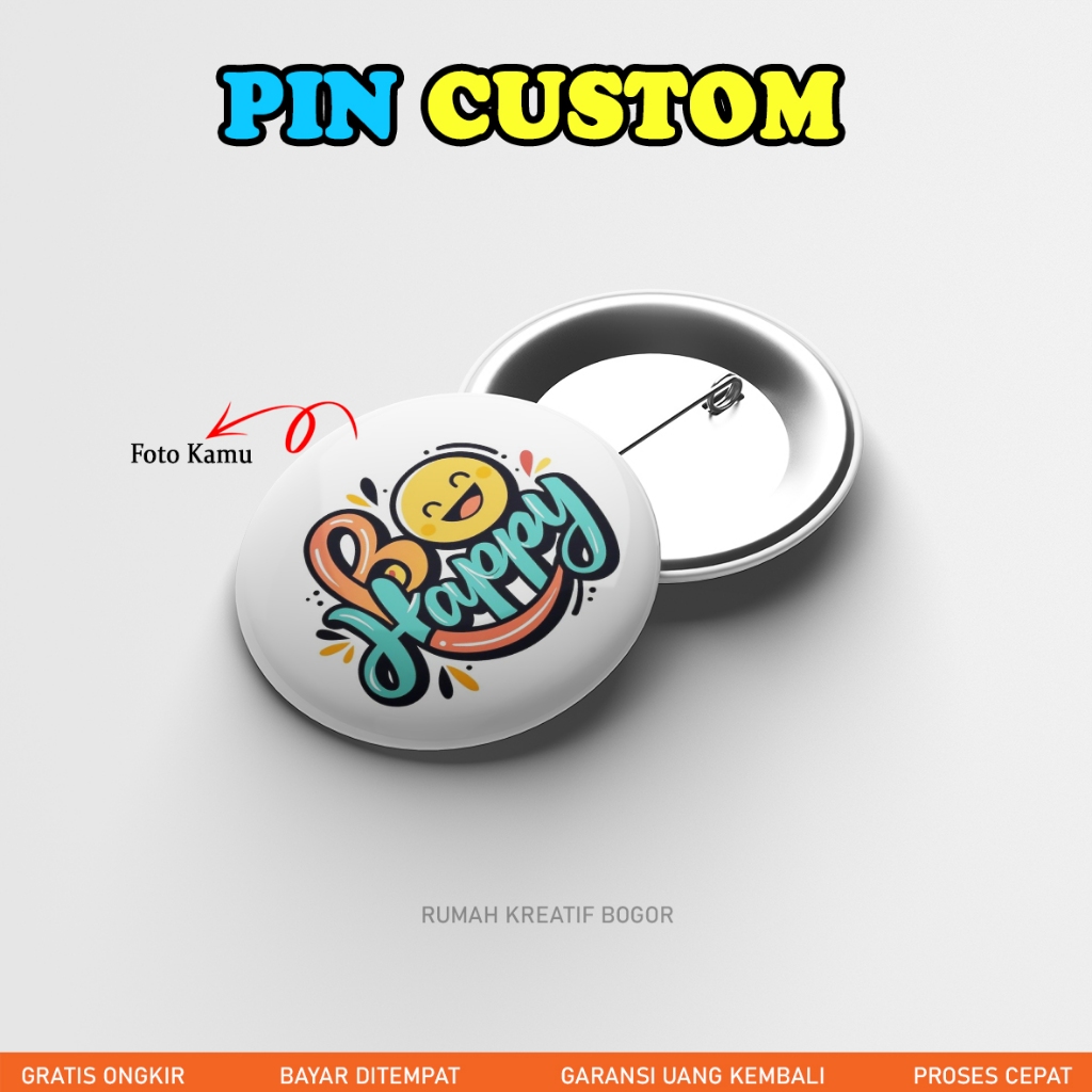 Jual Pin Custom 44mm dengan Desain Sendiri | Shopee Indonesia