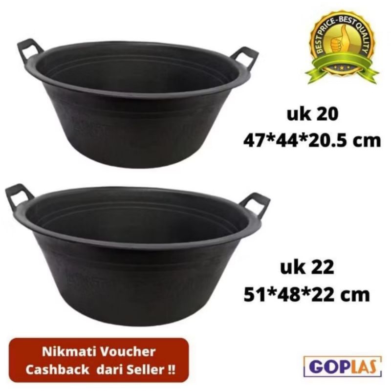 Jual Bak Karet Kuping Ukuran 18 20 dan 22 kuda mas/ Bak Karet Hitam ...